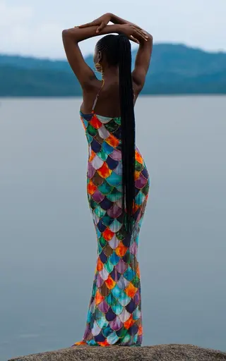 Kilentar Exclusive Mami Beaded Chiffon Maxi Dress In Multi - 40% Off |  Editorialist