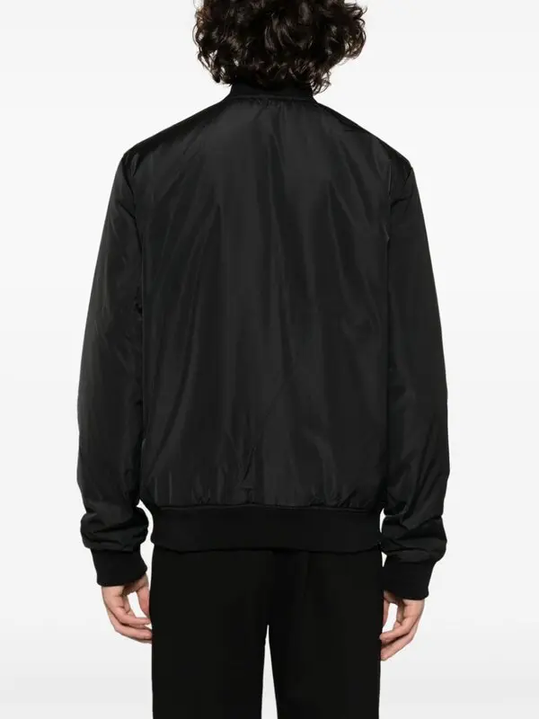 EA7 Logo-patch Zip-up Bomber Jacket - Black