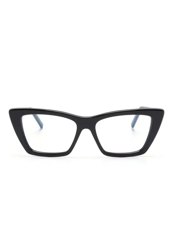 Saint Laurent Logo-engraved Cat-eye Glasses - Black