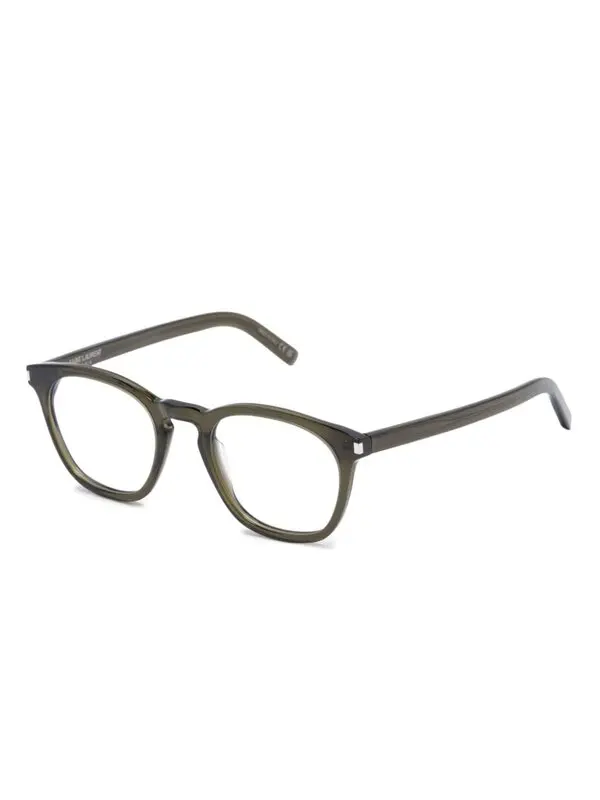 Saint Laurent Polished-effect Round-frame Glasses