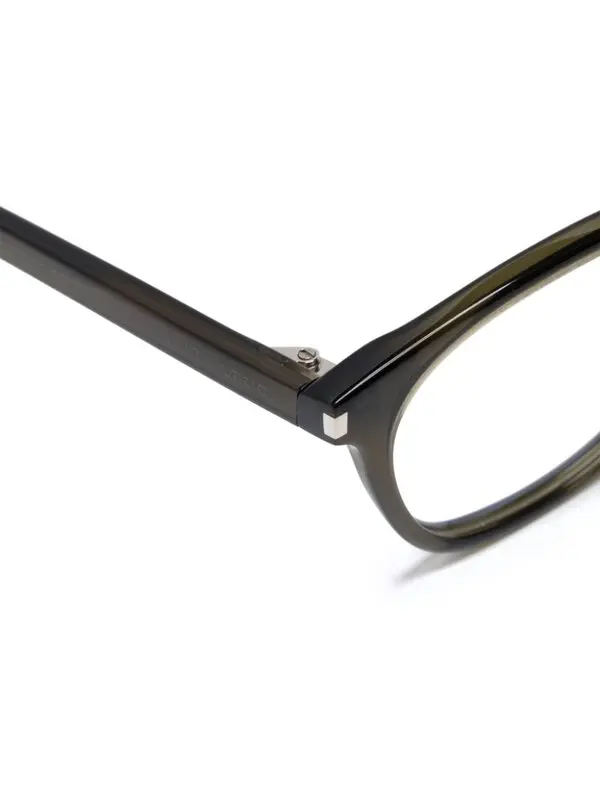 Saint Laurent Polished-effect Round-frame Glasses