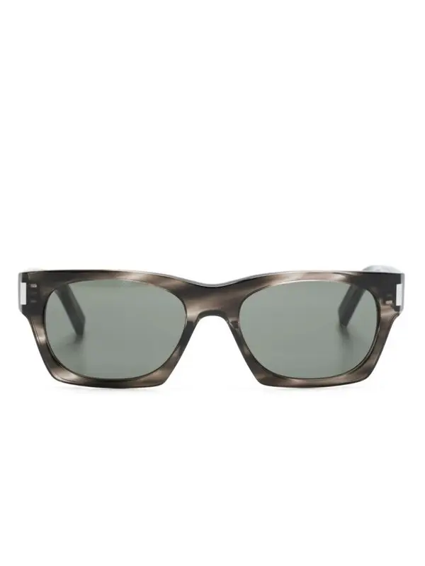 Saint Laurent Sl 402 Rectangle-frame Sunglasses - Brown