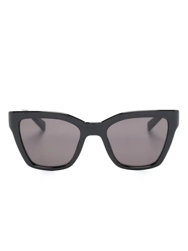 Saint Laurent Logo Square-frame Sunglasses - Black