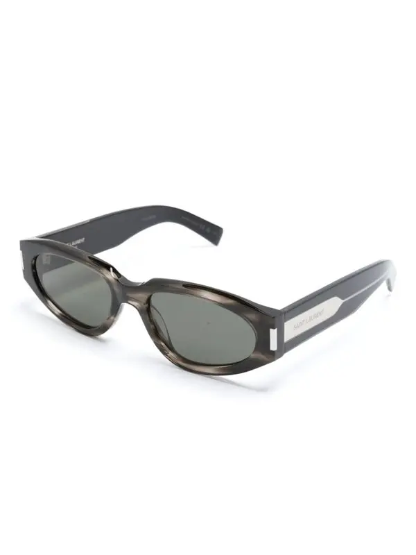 Saint Laurent Tortoiseshell Oval Sunglasses - Black