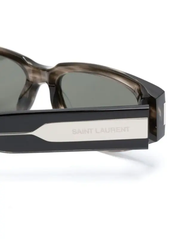 Saint Laurent Tortoiseshell Oval Sunglasses - Black