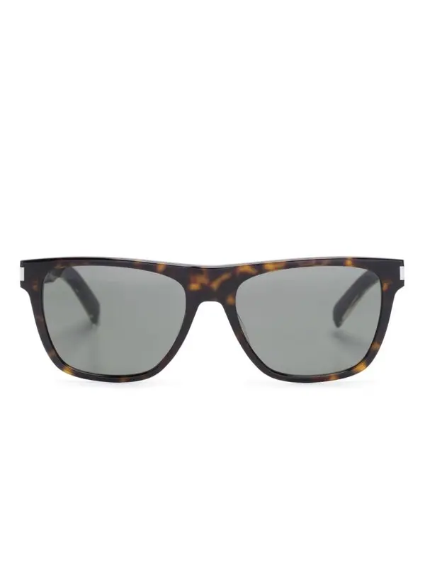 Saint Laurent Tortoiseshell Square Frame Sunglasses - Brown