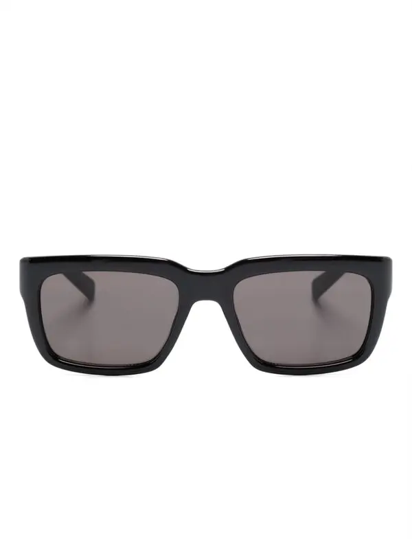 Saint Laurent Logo Rectangle Sunglasses - Black