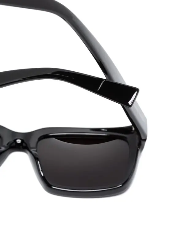 Saint Laurent Logo Rectangle Sunglasses - Black