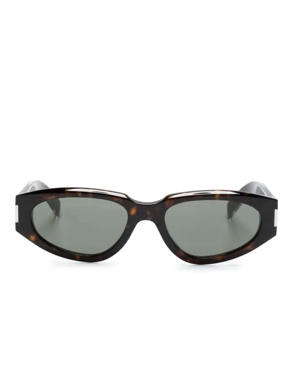 Saint Laurent Tortoiseshell Oval Sunglasses - Brown