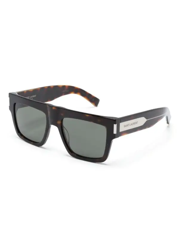 Saint Laurent Wellington-frame Sunglasses - Brown