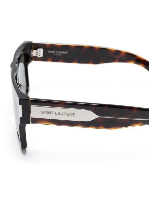 Saint Laurent Wellington-frame Sunglasses - Brown