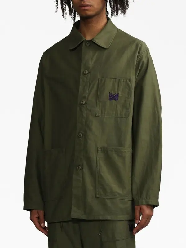 Needles Embroidered Cotton Shirt Jacket - Green
