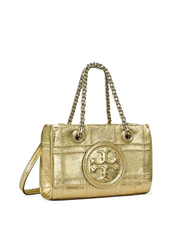 Tory Burch Mini Fleming Soft Metallic Chain Quilted Tote Bag