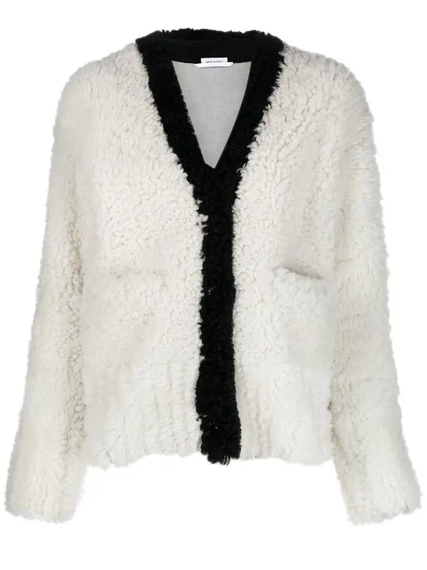 Thom Browne Shearling V-neck Cardigan