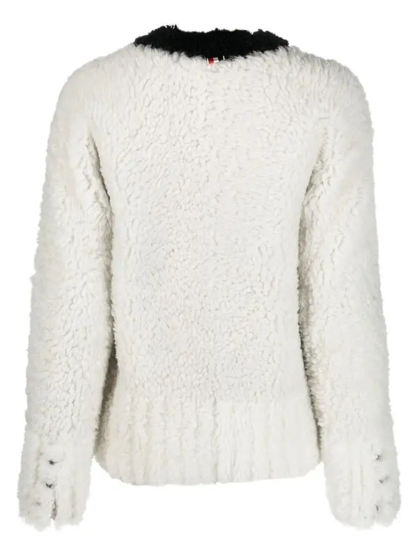 Thom Browne Shearling V-neck Cardigan