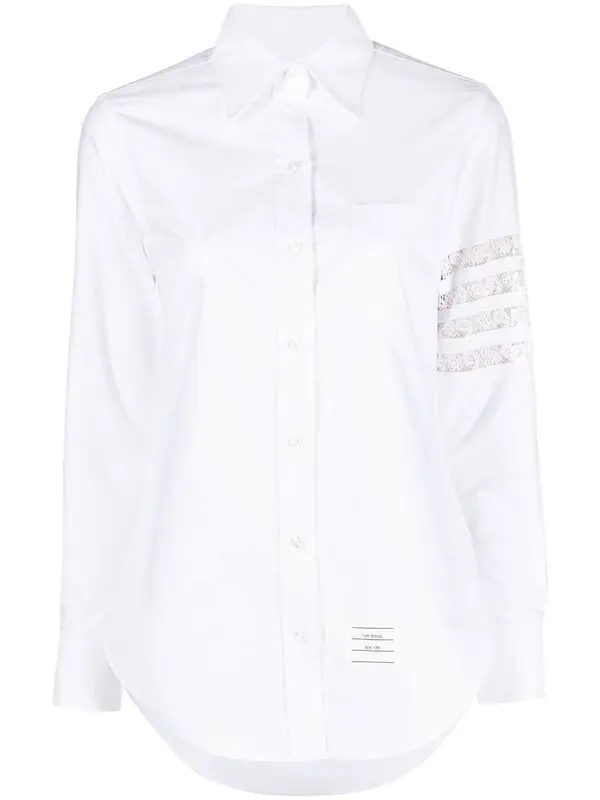Thom Browne Logo Patch Buttoned Shirt
