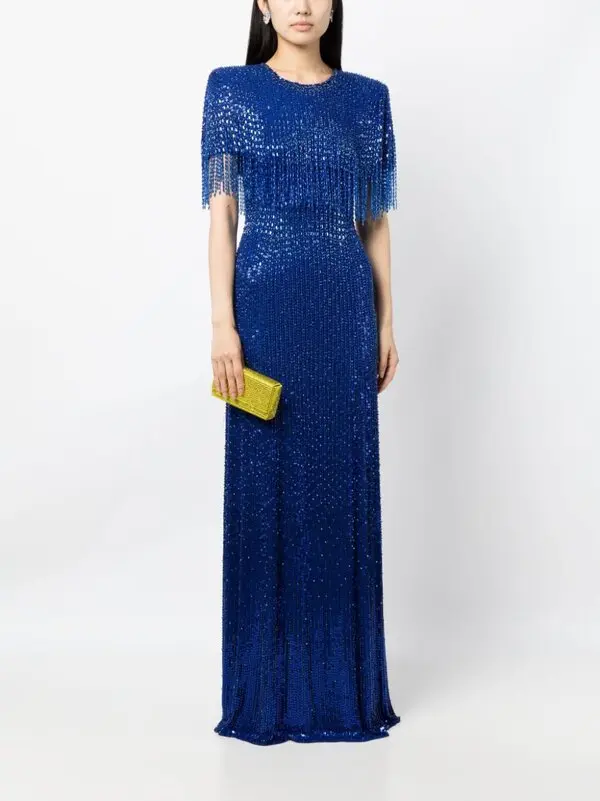 Jenny Packham Lyla Embellished Gown - Blue