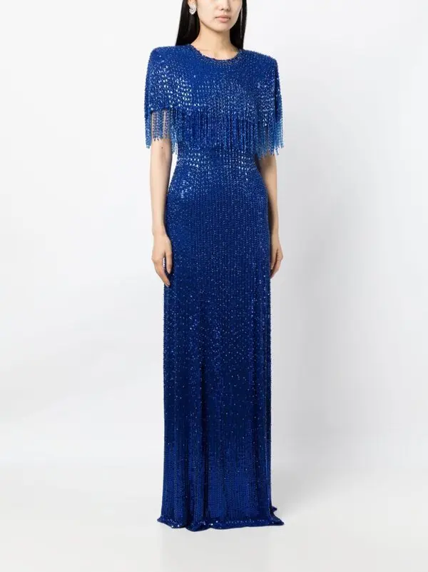 Jenny Packham Lyla Embellished Gown - Blue
