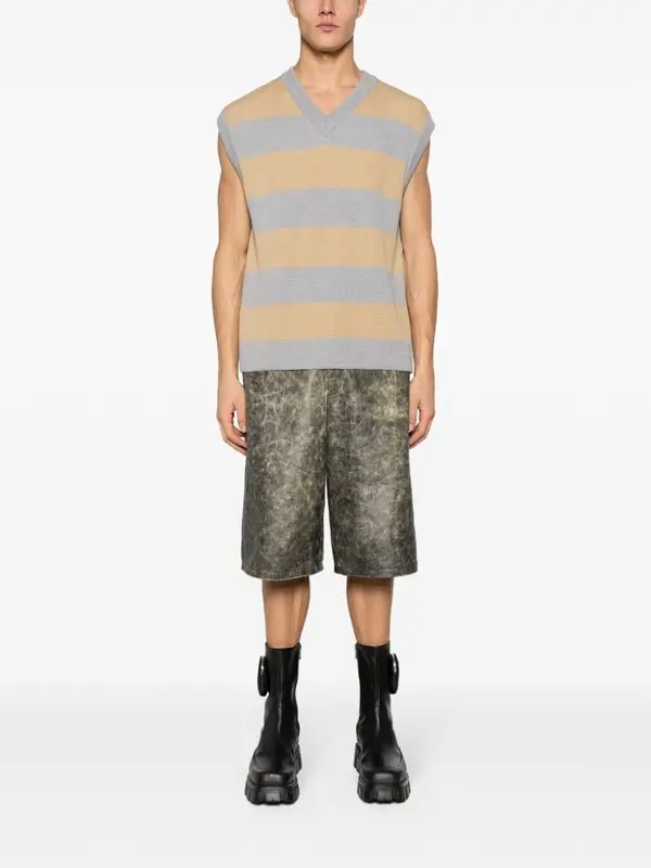 Moschino Patch Striped Virgin Wool Vest
