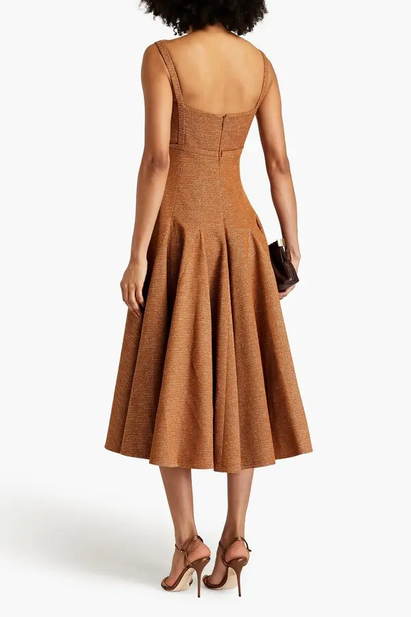Freya Cotton-blend Twill Midi Dress - Light Brown