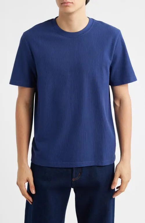 WAX LONDON Dean Boxy Textured Organic Cotton T-shirt - Cobalt Blue