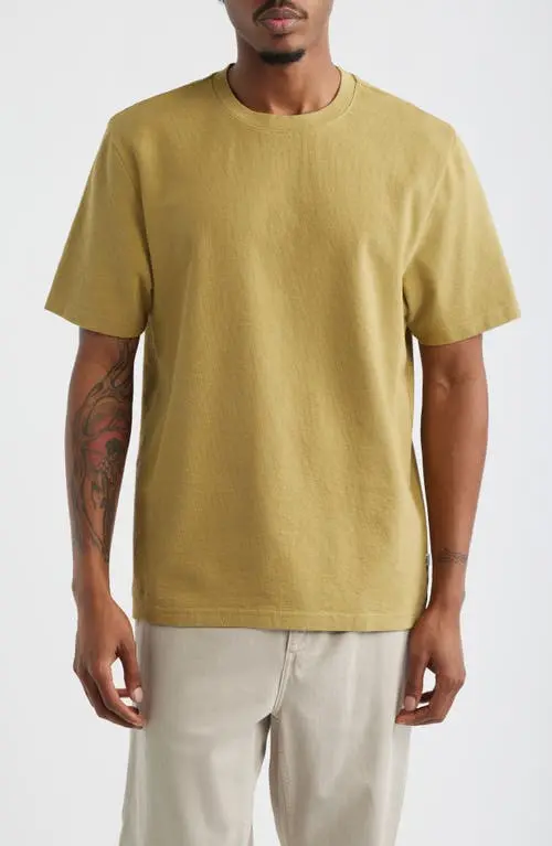 WAX LONDON Dean Boxy Textured Organic Cotton T-shirt - Lime Khaki