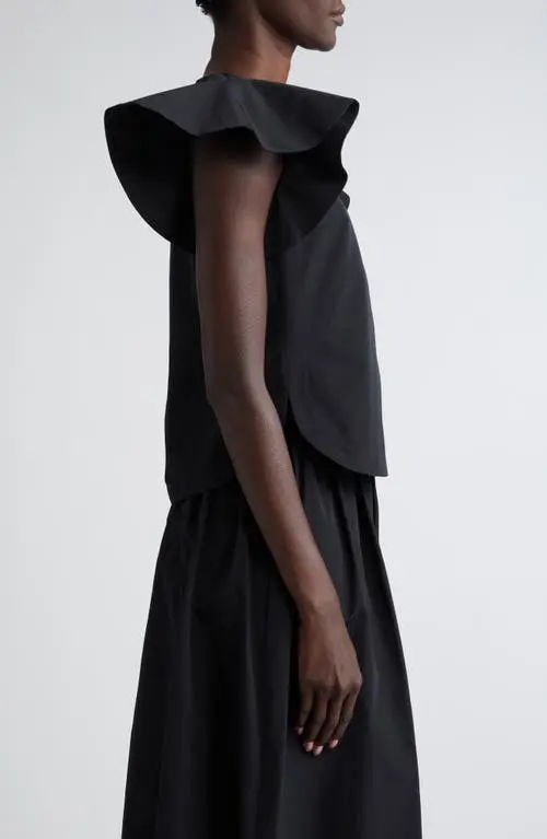Akris Flutter Sleeve Taffeta Top