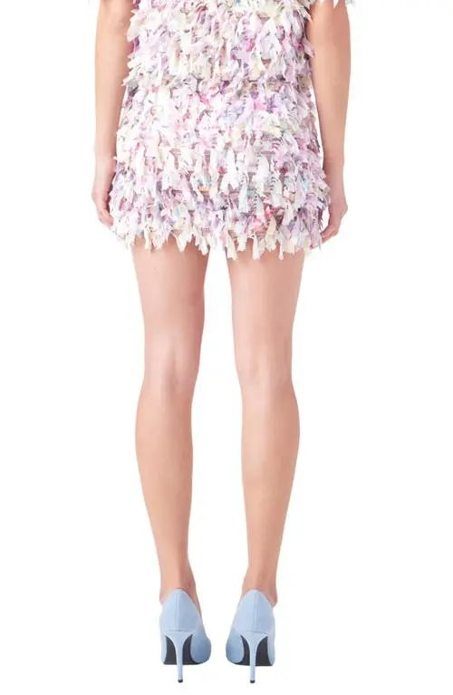 English Factory Ribbon Texture Mini Skirt - Mauve