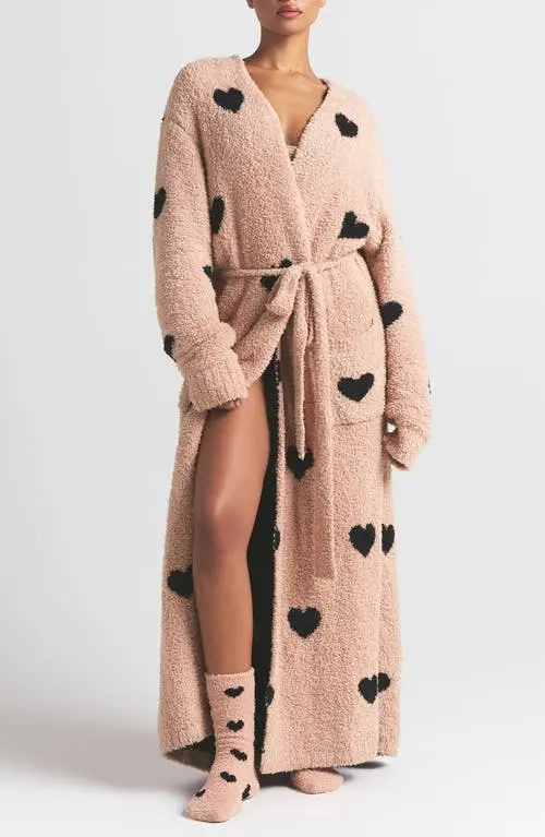SKIMS Cozy Knit Robe - Mica Spaced Hearts