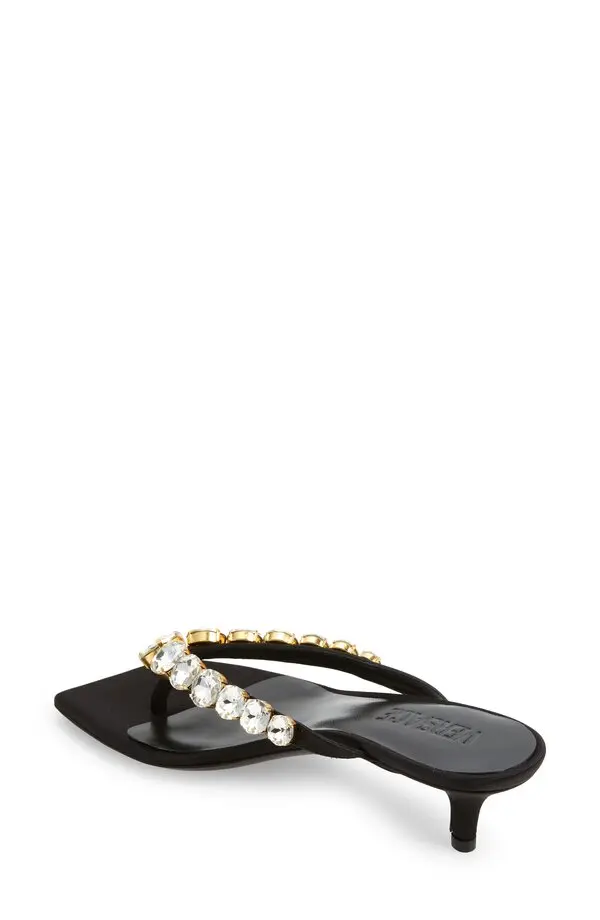Versace Crystal Kitten Heel Flip Flop