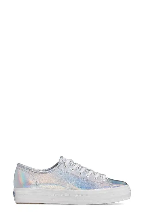 KEDS® Triple Kick Platform Sneakers - Silver Multi Leather