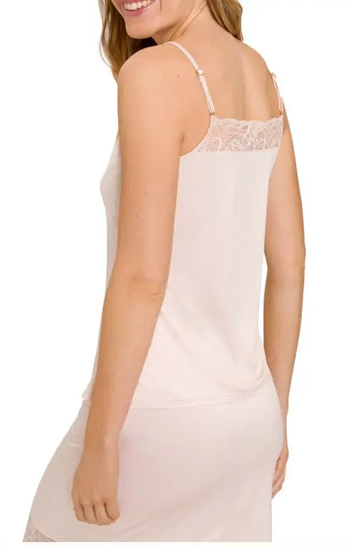 Hanro Elia Lace Trim Satin Camisole - Salsa Rose