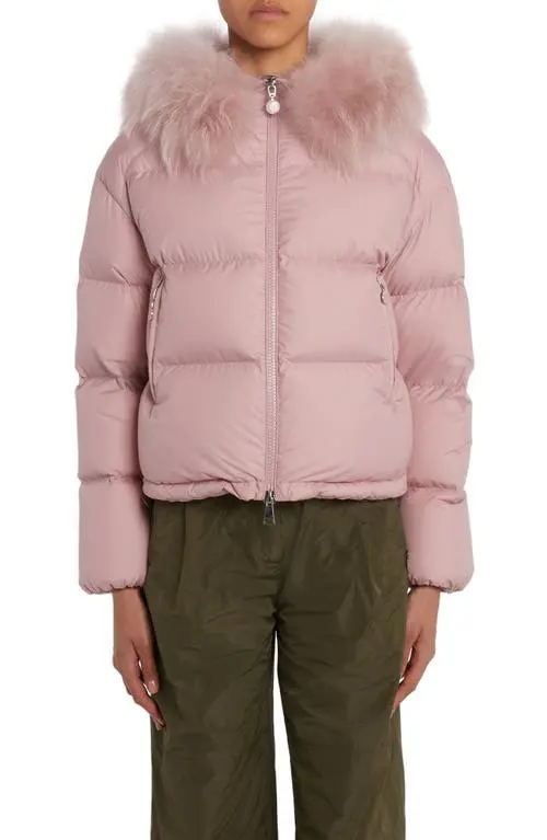 Moncler Mino Quilted Down Jacket With Genuine Shearling Trim