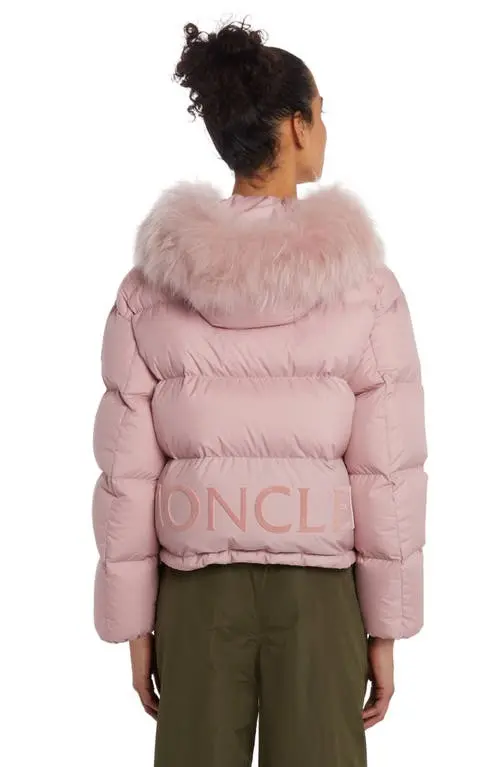 Moncler Mino Quilted Down Jacket With Genuine Shearling Trim