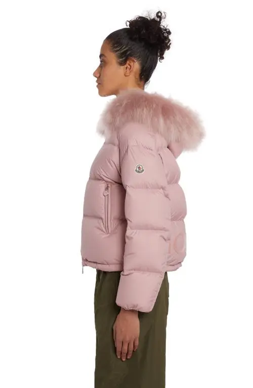 Moncler Mino Quilted Down Jacket With Genuine Shearling Trim