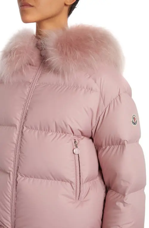 Moncler Mino Quilted Down Jacket With Genuine Shearling Trim