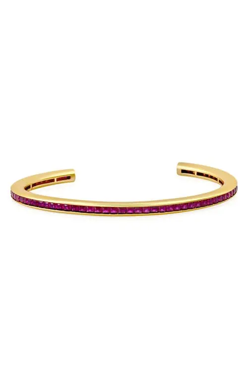 CRISLU Cubic Zirconia Cuff Bracelet - Ruby