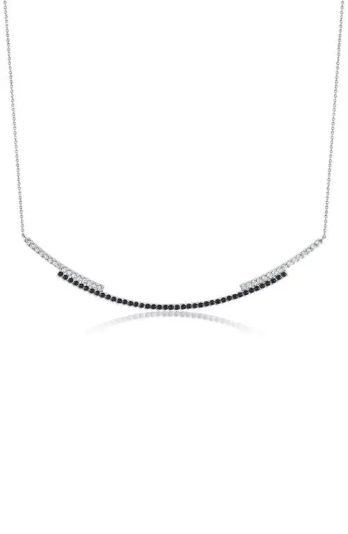 CRISLU Cubic Zirconia Bar Necklace - Black