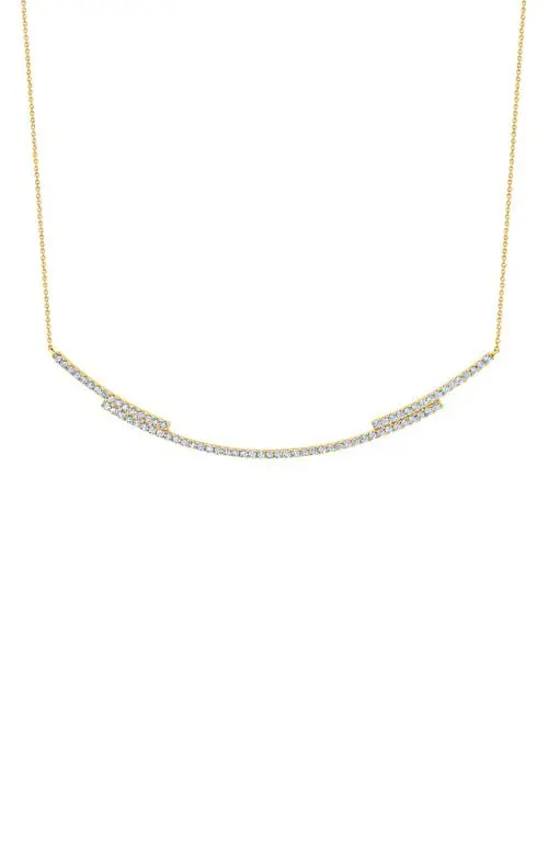 CRISLU Cubic Zirconia Bar Necklace - Gold