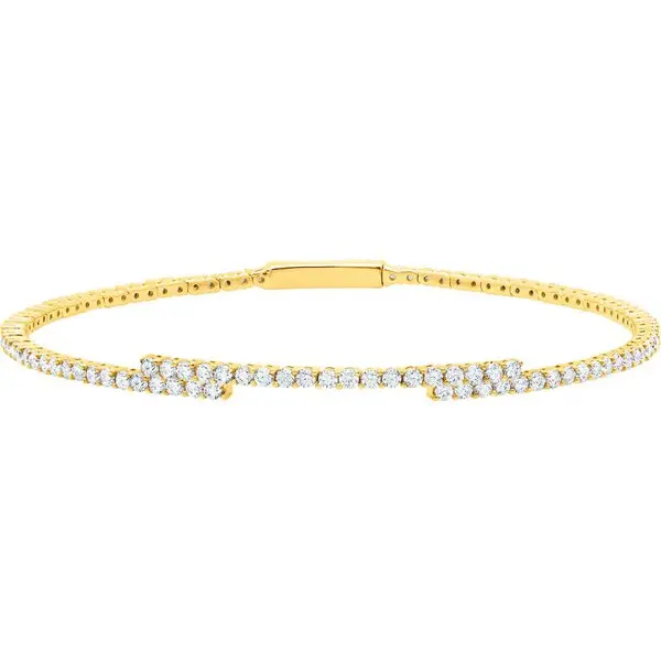 CRISLU Cubic Zirconia Regal Flex Bangle Bracelet - Gold