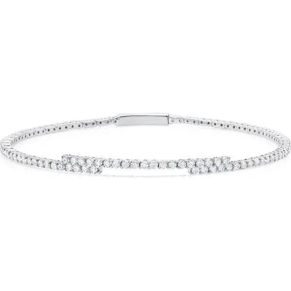 CRISLU Cubic Zirconia Regal Flex Bangle Bracelet - Metallic
