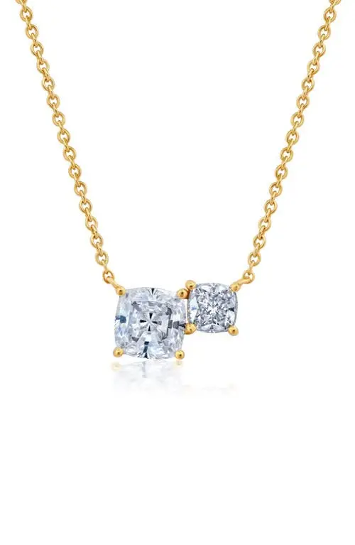 CRISLU Cushion Cut Zirconia Pendant Necklace - No Color