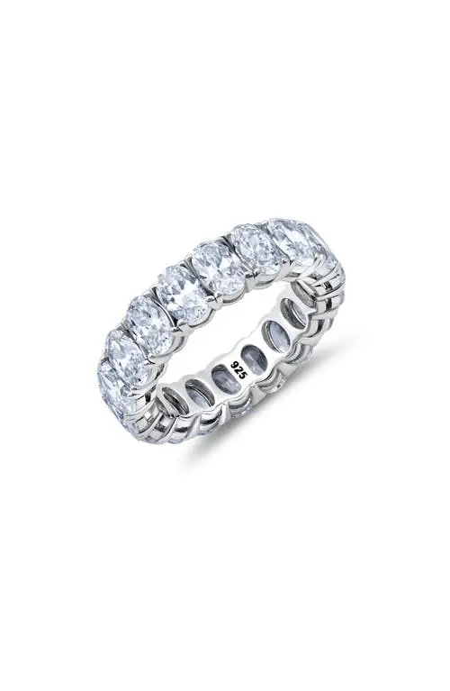 CRISLU Oval-cut Eternity Band Ring - Silver