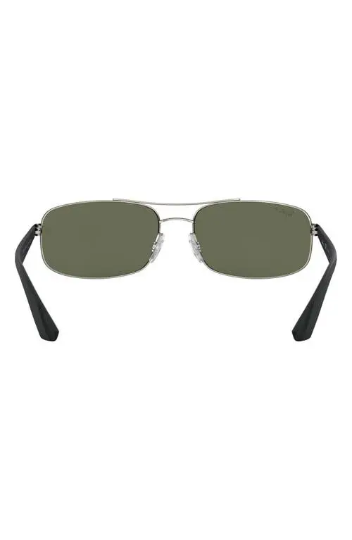 Ray-ban 61mm Polarized Rectangular Sunglasses