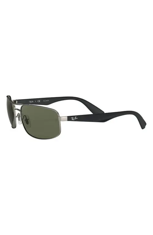 Ray-ban 61mm Polarized Rectangular Sunglasses