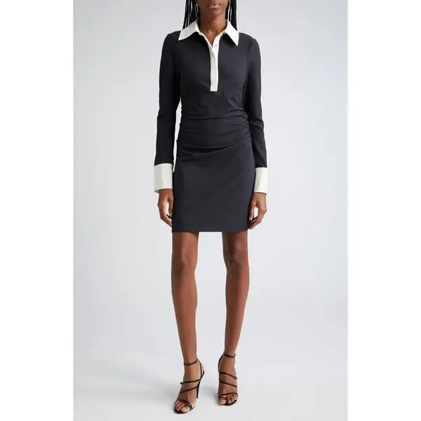 Cinq  Sept Elowen Long Sleeve Shirt Dress In Black/White - 25% Off |  Editorialist