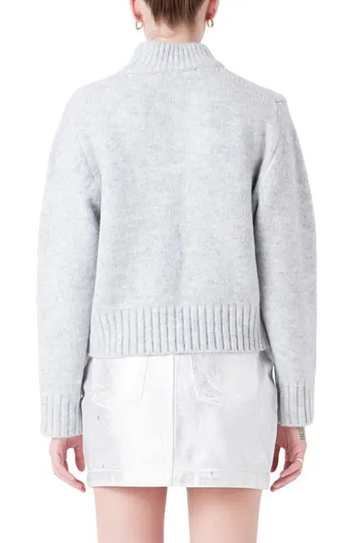 GREY LAB Mock Neck Pullover Sweater - Grey