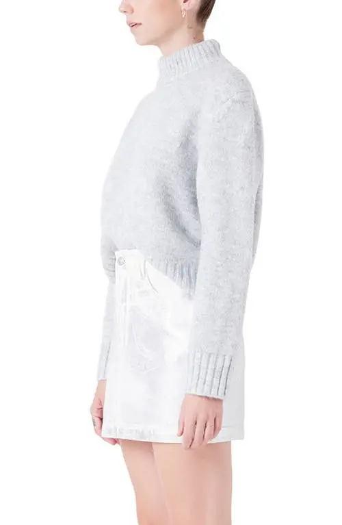 GREY LAB Mock Neck Pullover Sweater - Grey