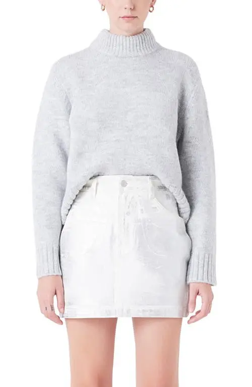 GREY LAB Mock Neck Pullover Sweater - Grey