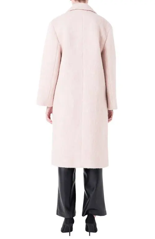 GREY LAB Oversized Longline Wool Blend Coat - Heather Blush